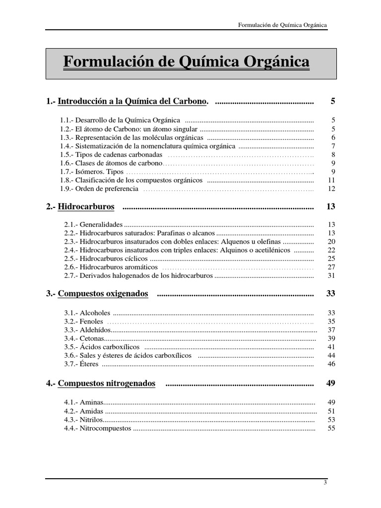 Formulación Orgánica. Teoría | PDF | Isómero | Compuestos orgánicos