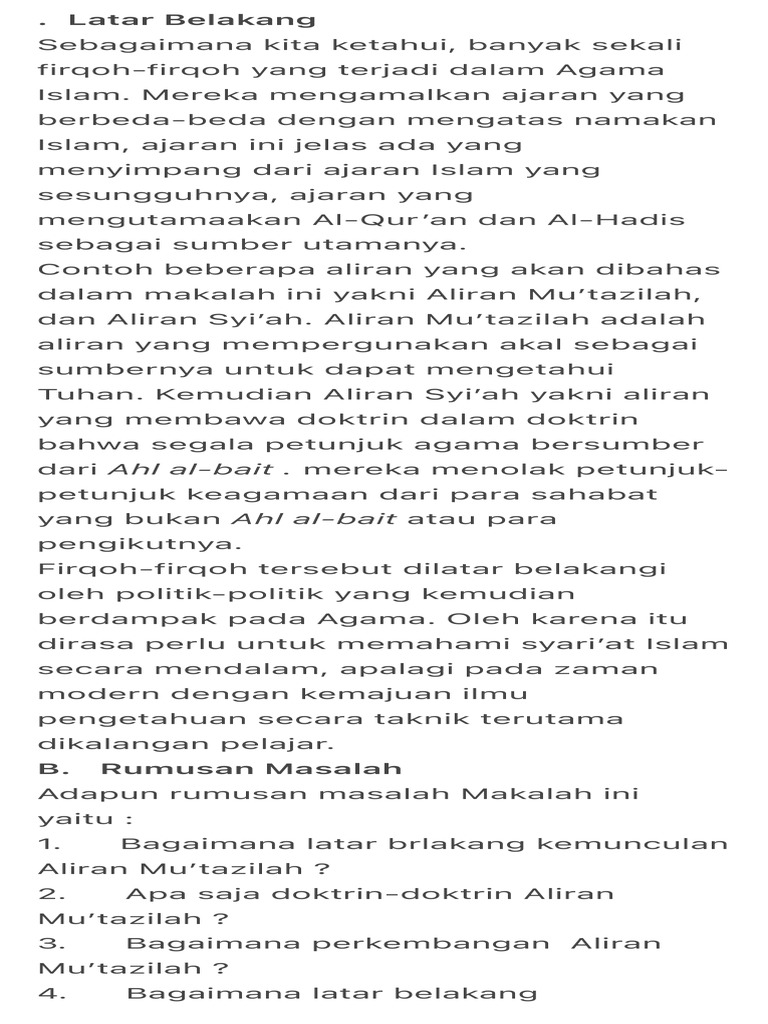 Syiah Dan Muktazilah | PDF