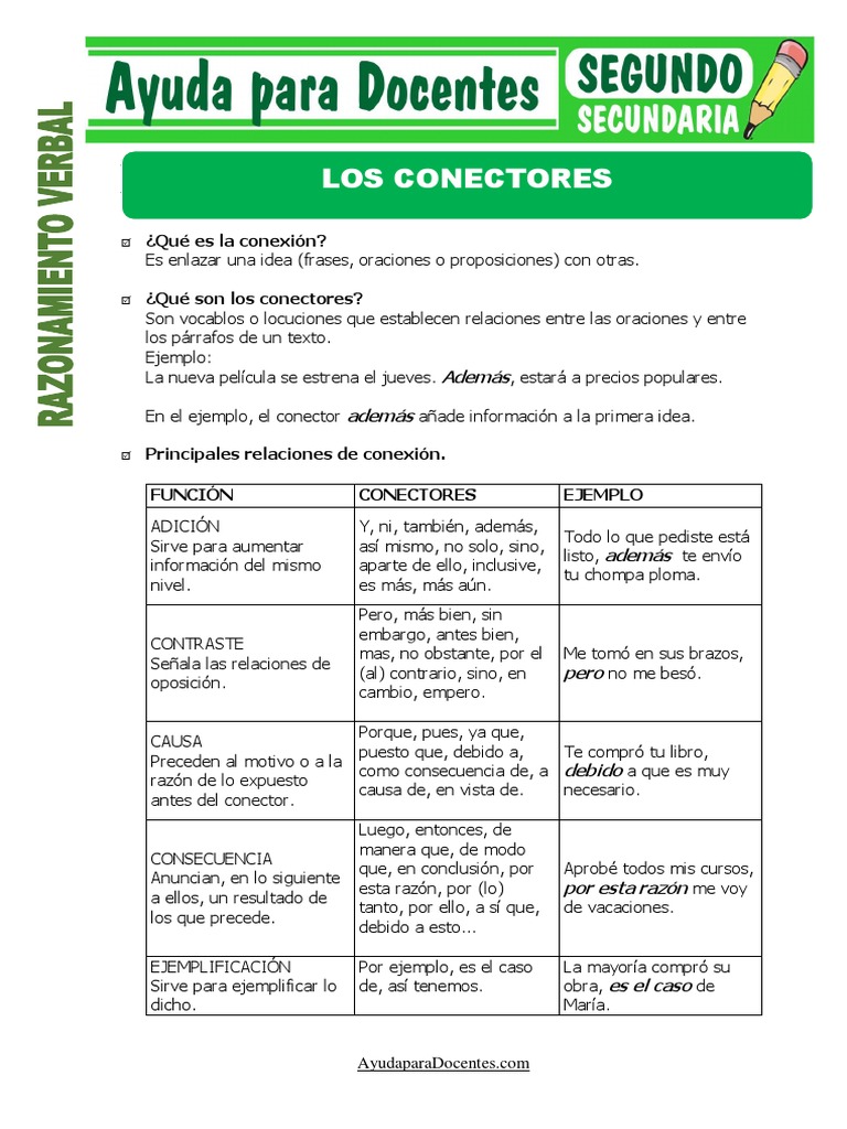 Tipos y ejemplos de conectores lógicos | PDF