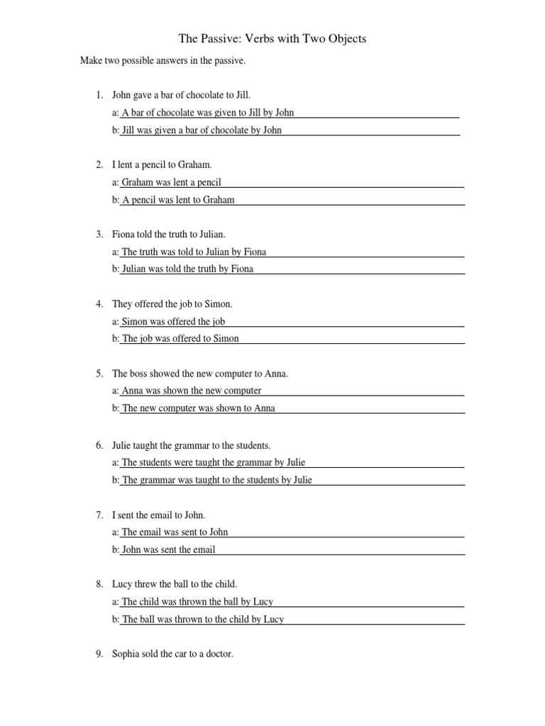 passive_verbs_with_two_objects Katherine Peñafiel | PDF