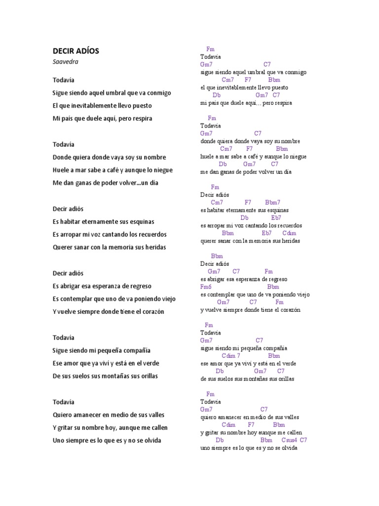 Decir Adíos-Letra | PDF