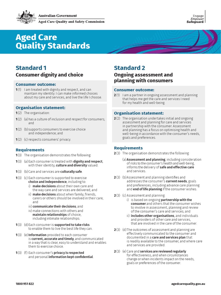 Acqsc Aged Care Quality Standards Fact Sheet 4pp v8 | PDF | End Of Life ...