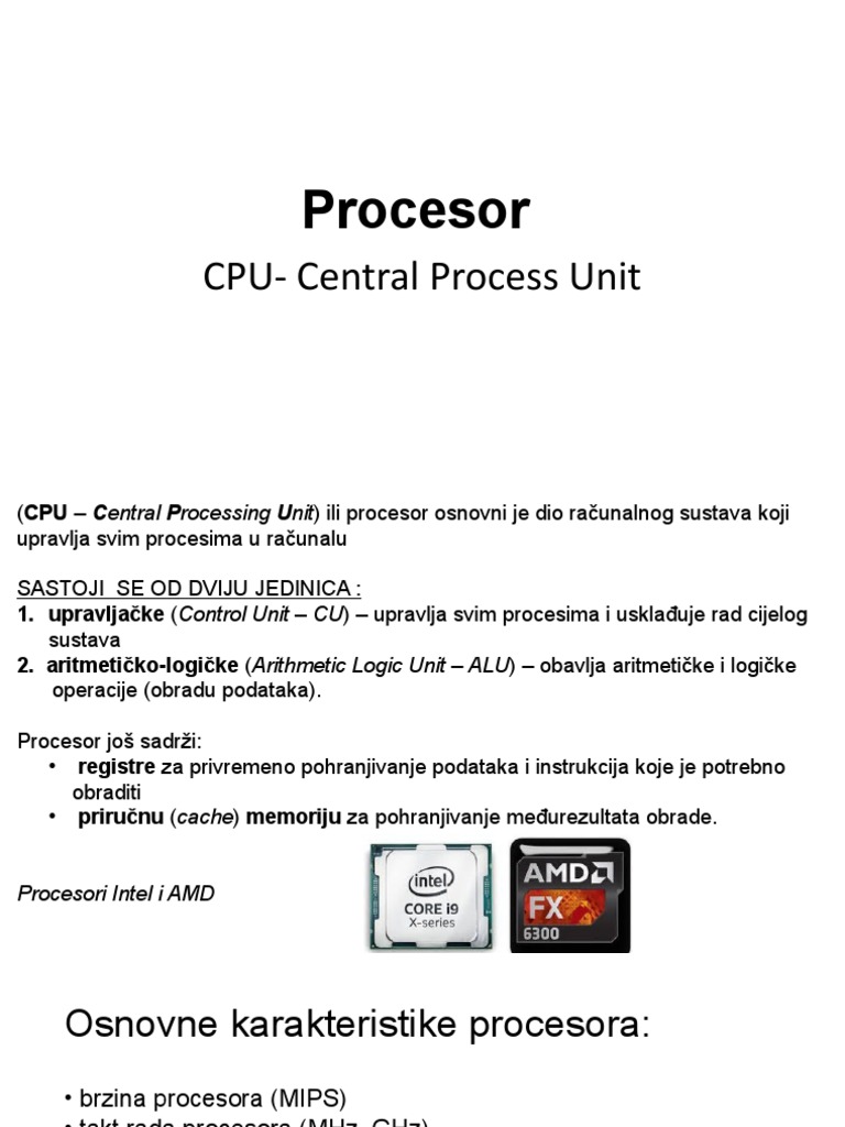 Procesor I Glavna Memorija | PDF