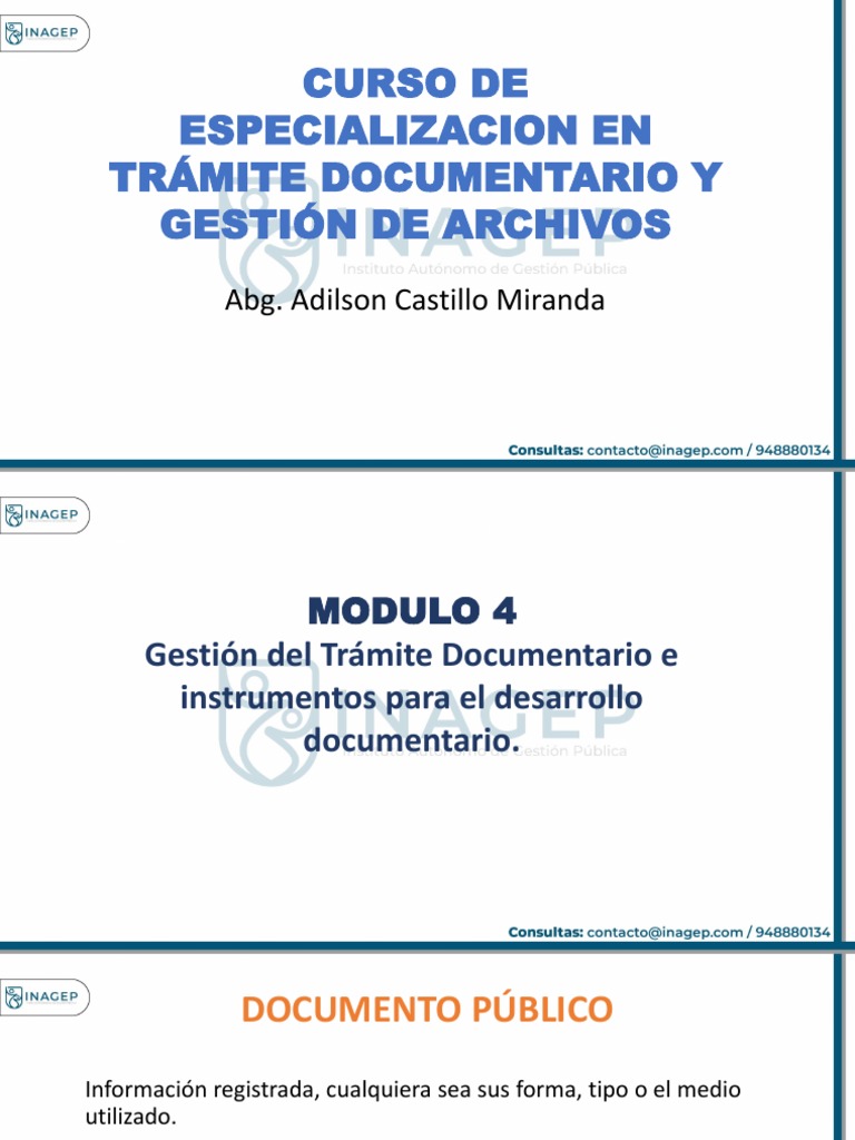 Modulo 4 - Gestión Del Trámite Documentario e Instrumentos para El Desarrollo Documentario ...