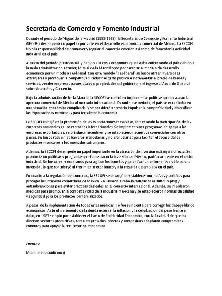 SECOFI | PDF | México | Arancel