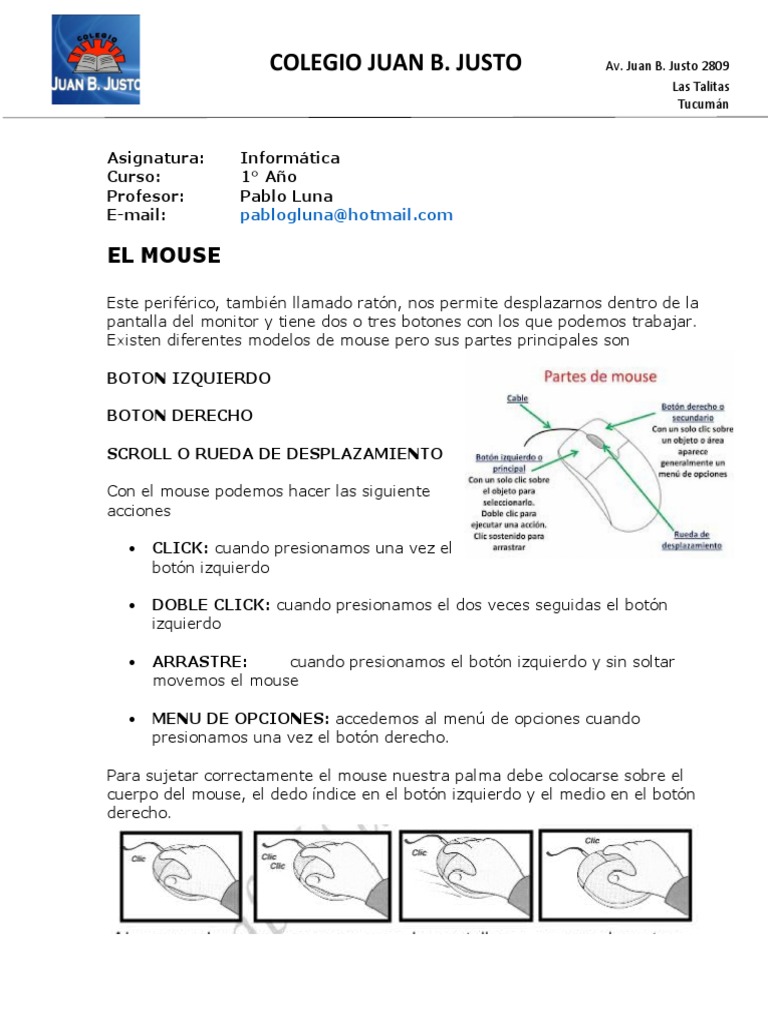 Guía sobre el Mouse: Tipos y Funciones | PDF | Equipo de oficina | Ingeniería Informática