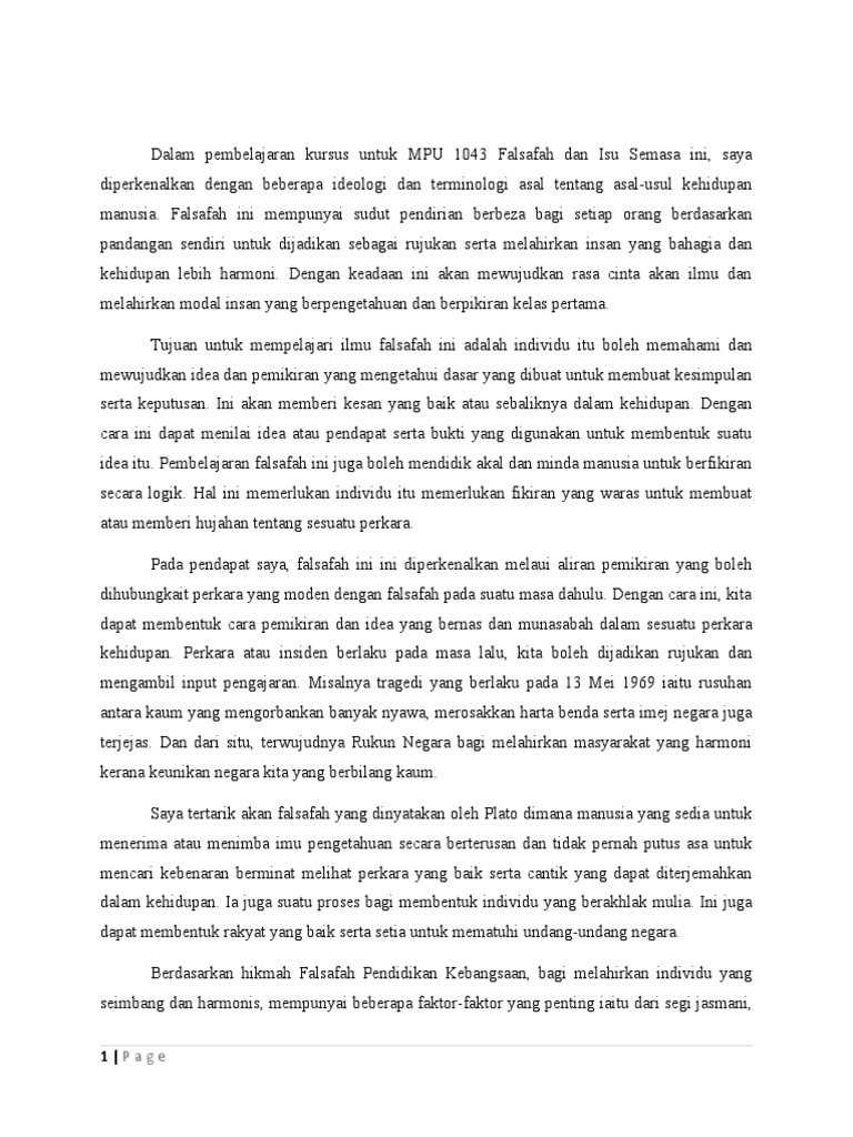 Refleksi Falsafah | PDF