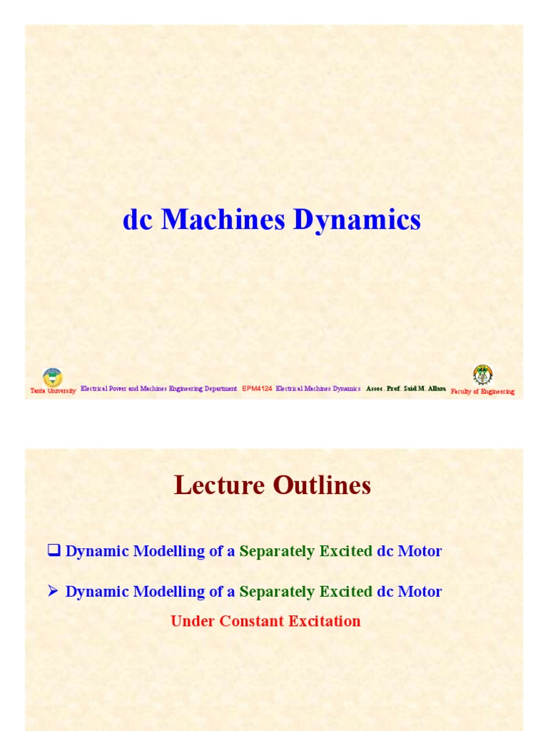 02 - Machine Dynamics - Lec2 - DC Motor2 | PDF | Electric Motor | Magnetism
