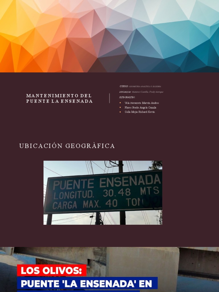 MANTENIMIENTO DEL PUENTE LA ENSENADA Expuesto | PDF