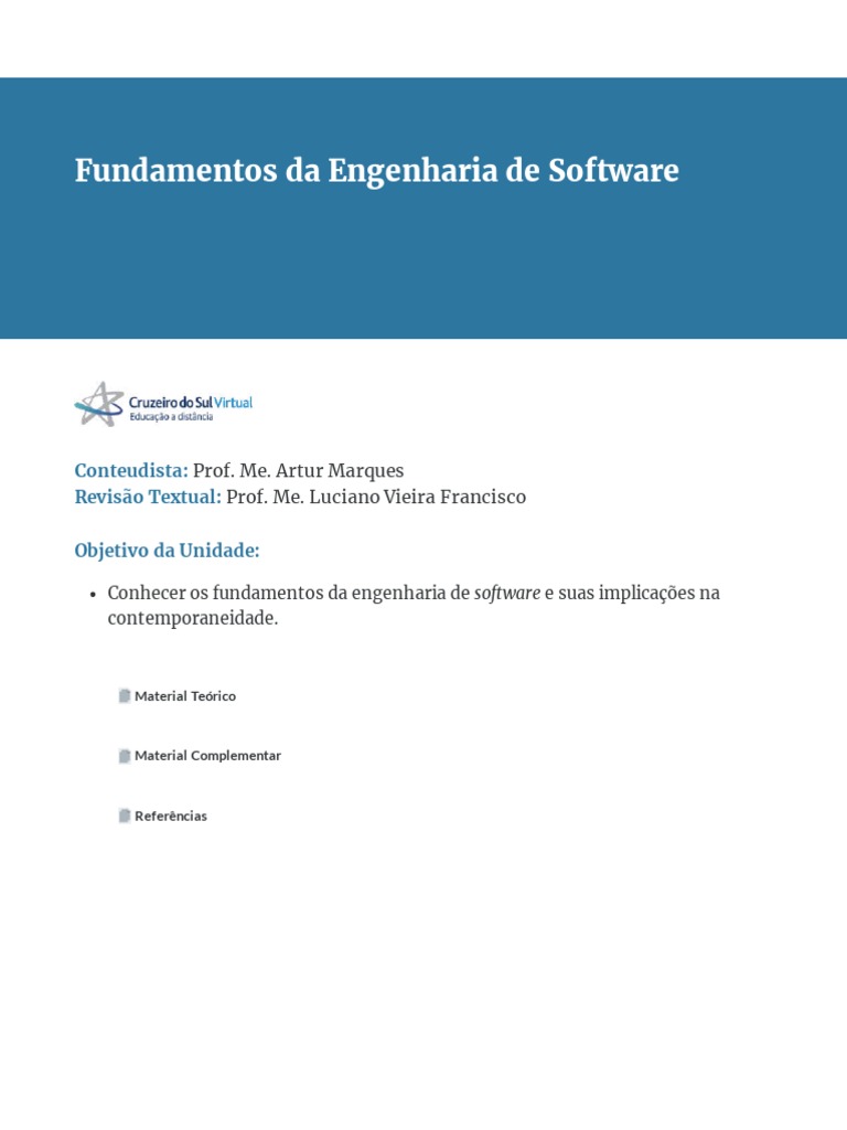 Teorico 1 Eng Software Pdf Engenharia De Software Engenharia