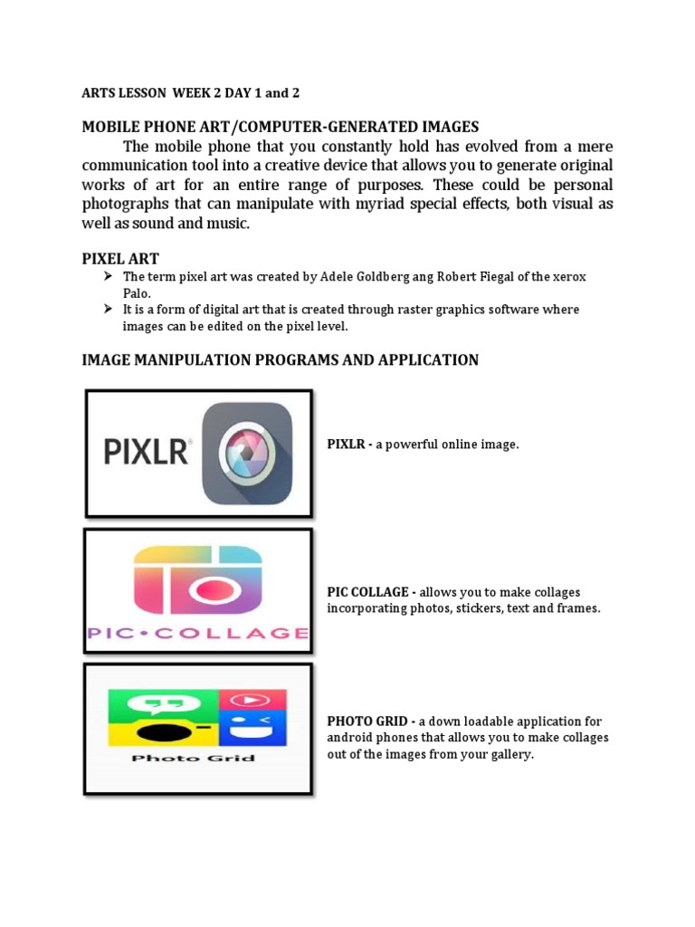 Mobile Phone Art and Digital Imaging Techniques | PDF | Digital ...