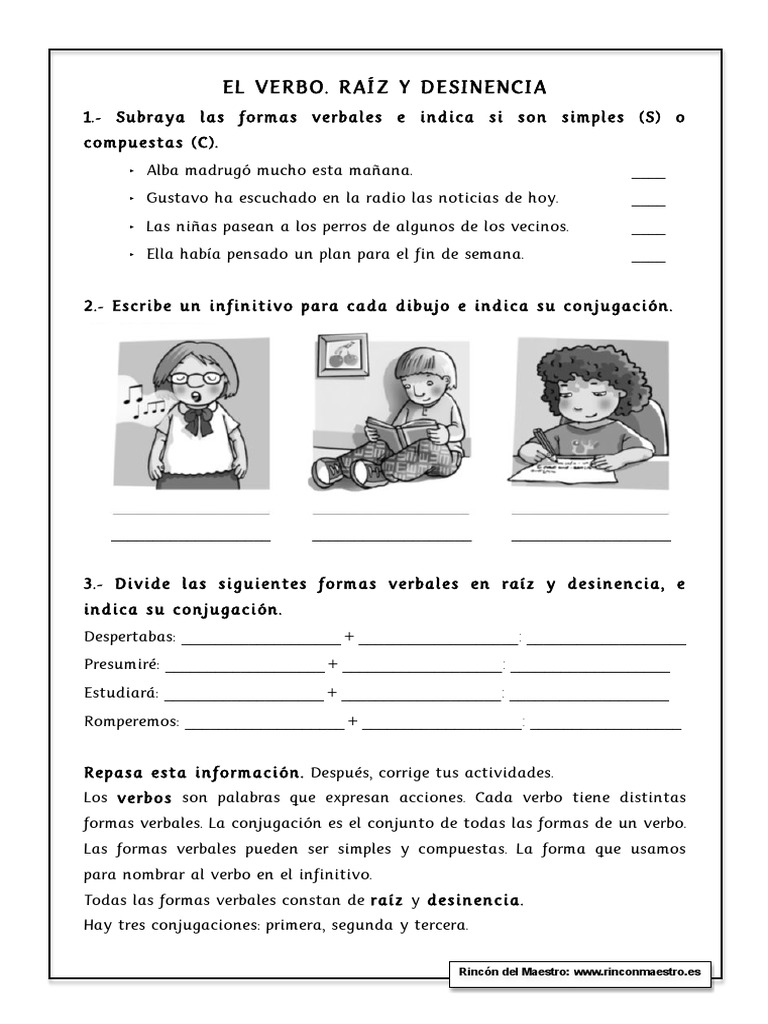 El Verbo. Raíz y Desinencia | PDF
