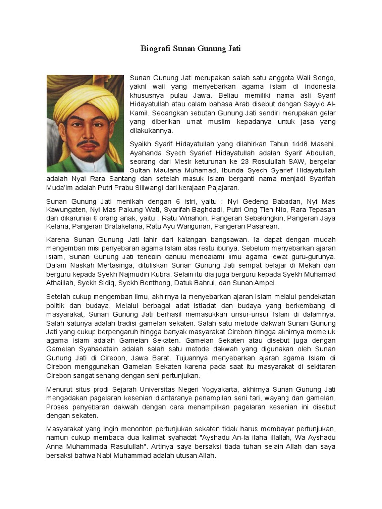 Biografi Sunan Gunung Jati | PDF
