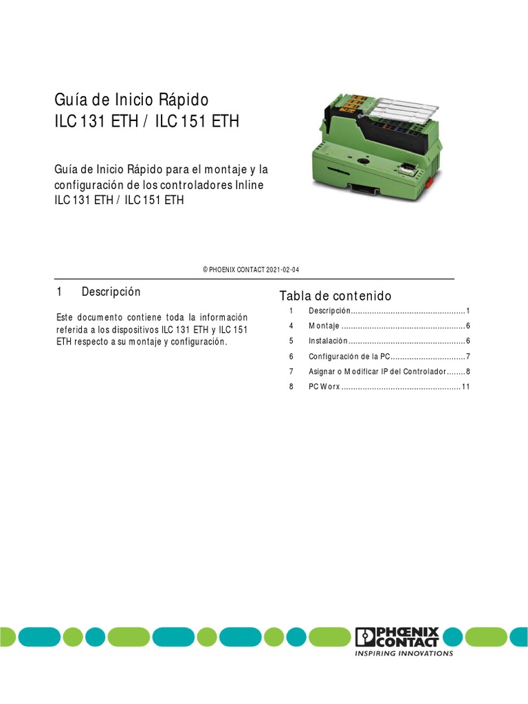 Guía de Inicio Rápido ILC 131 ETH - ILC 151 ETH | PDF | Dirección IP | Programa de computadora
