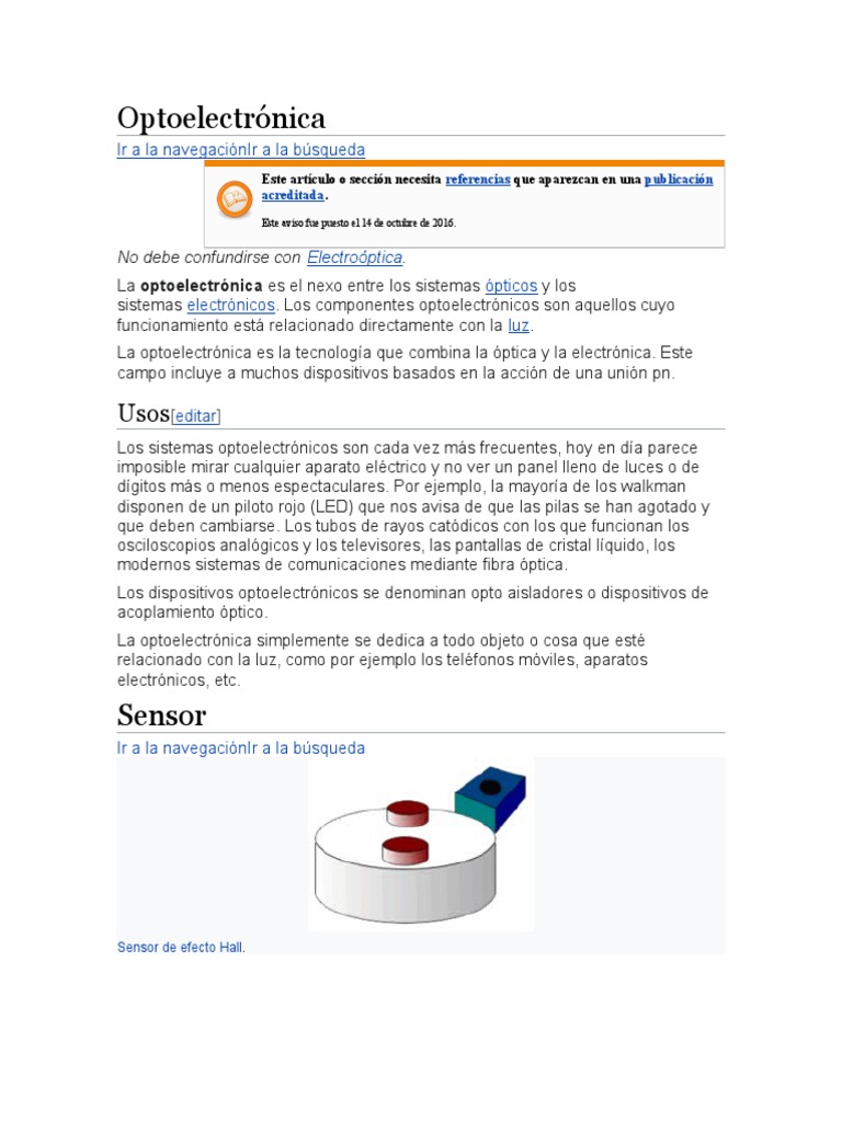Introducción a la Optoelectrónica | PDF | Sensor | Ingenieria Eléctrica