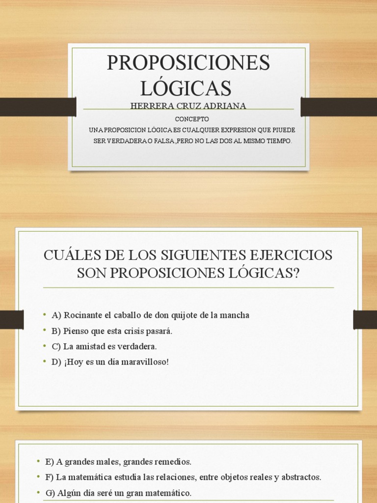Proposiciones Lógicas | PDF