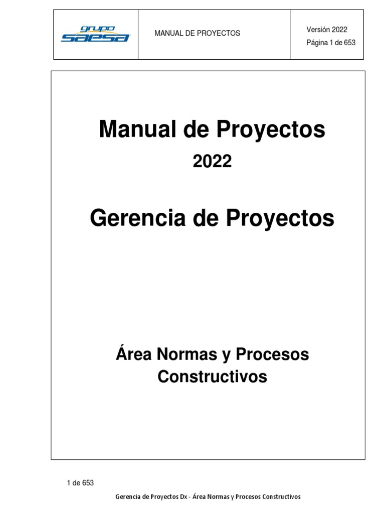 Manual de Proyectos - Grupo SAESA - Chile - Jose Lamus | PDF ...