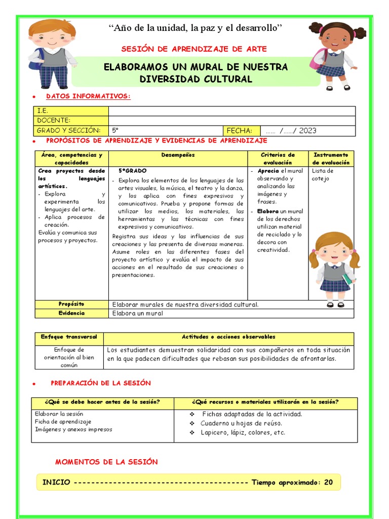 SES-VIERN-AYC-ELABORAMOS UN MURAL DE NUESTRA DIVERSIDAD CULTURAL | PDF | Evaluación | Aprendizaje