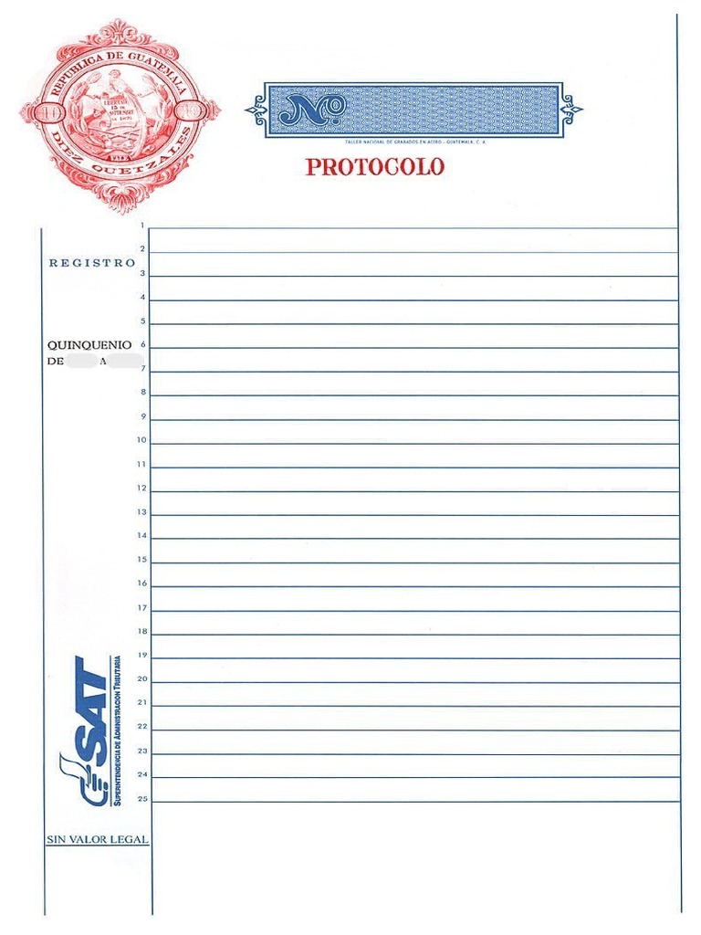 Hoja de Papel Sellado Especial para Protocolo | PDF