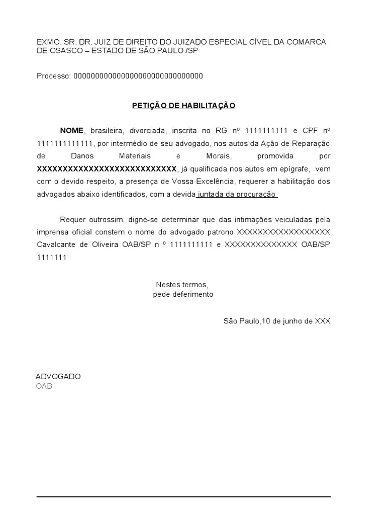 Peticao Habilitacao | PDF Peticao Habilitacao | PDF