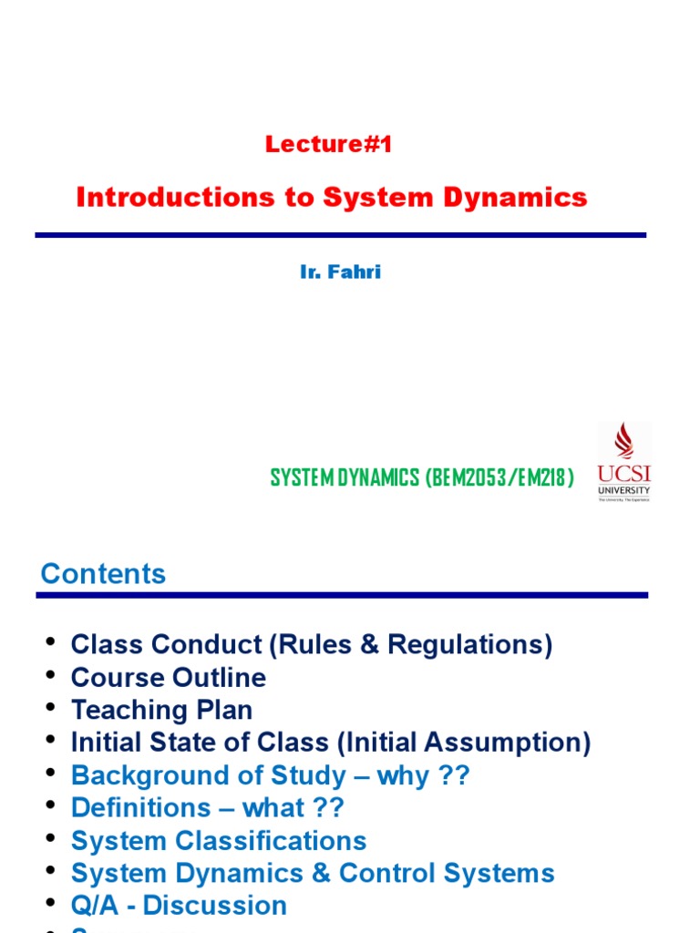 1 Lecture Notes-1 BEM2053 EM218 | PDF | Nonlinear System | System