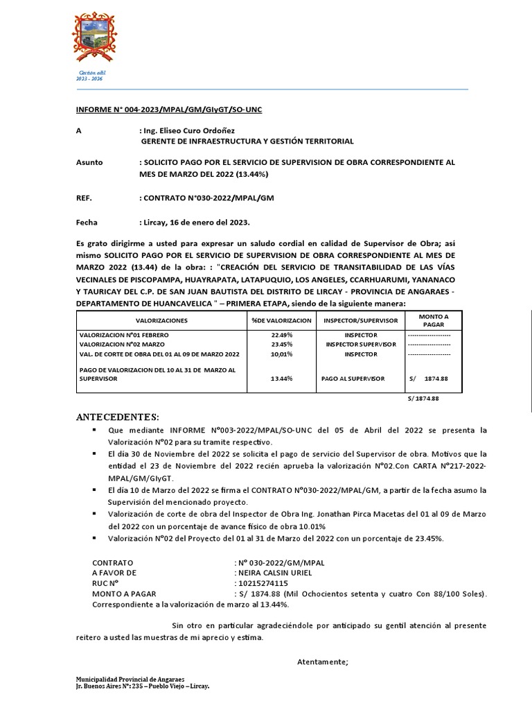 Informe #004 - 2023 | PDF