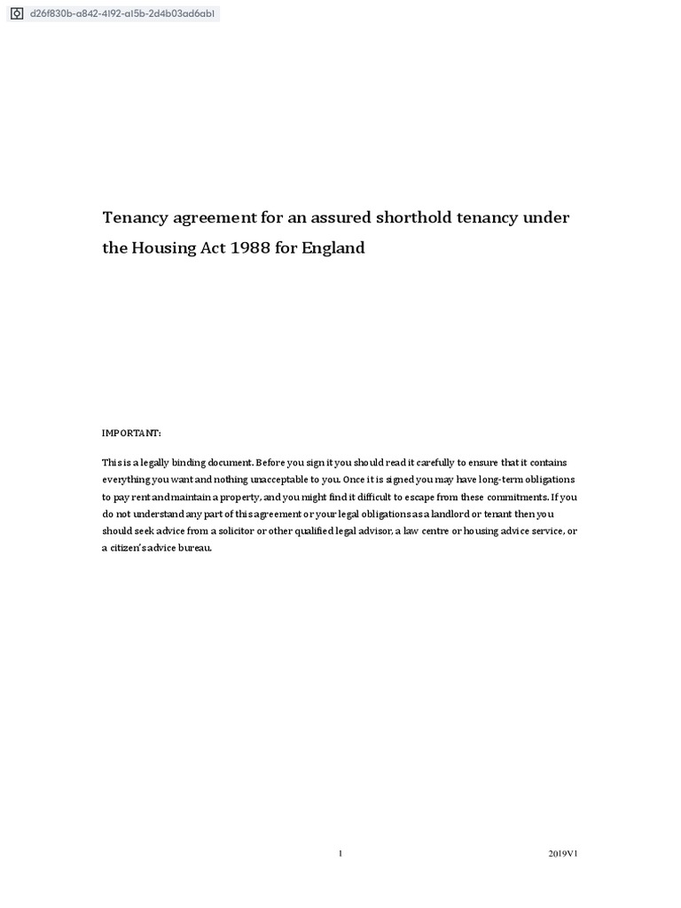 Ast Eng FMRC 2019 Ext Dps | PDF | Leasehold Estate | Landlord