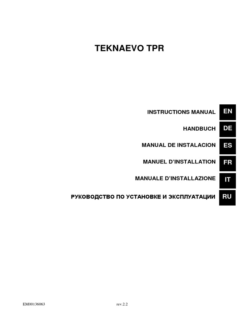 Manual TEKNA TPR | PDF | Ph | Pump