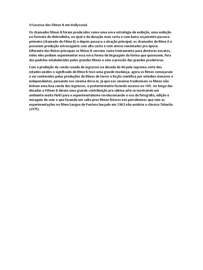Trabalho Filme B | PDF
