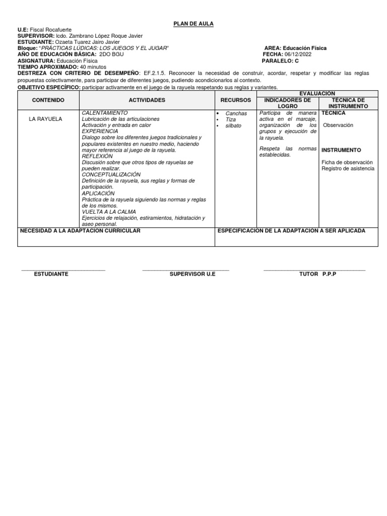 Plan de Clase 2 | PDF