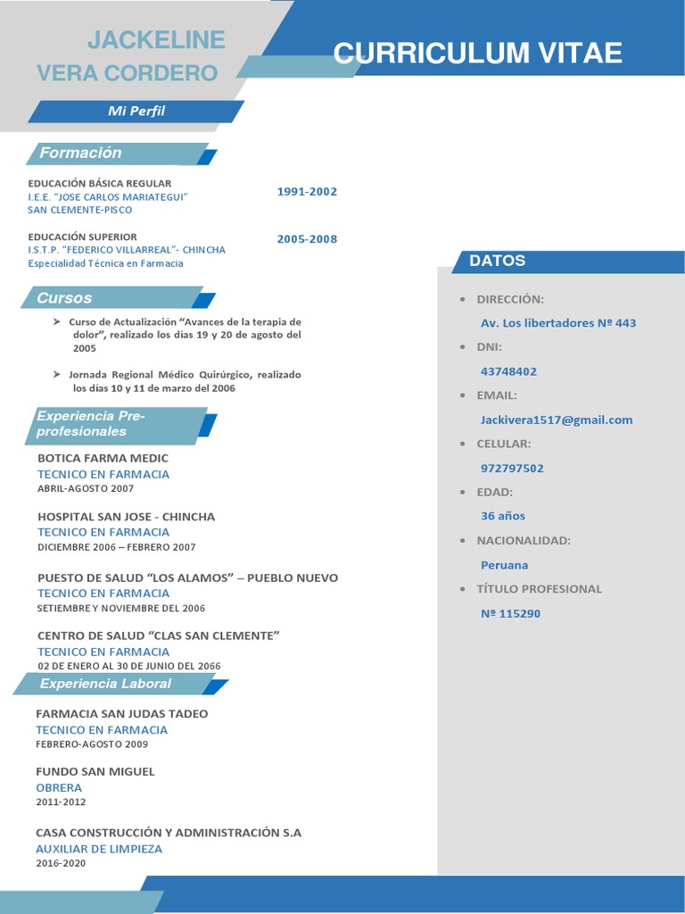 CV2023 - Jackeline Vera | PDF