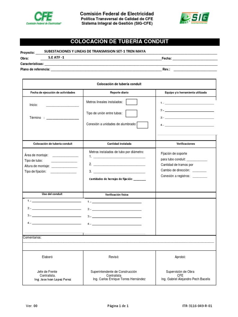 Formato ITR-3116-049-R-01 | PDF | Tecnología