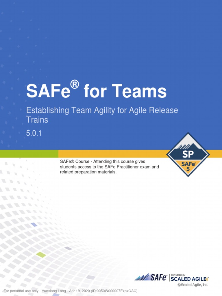 Safe - Digital Student Workbook SP | Download Free PDF | Scrum ...