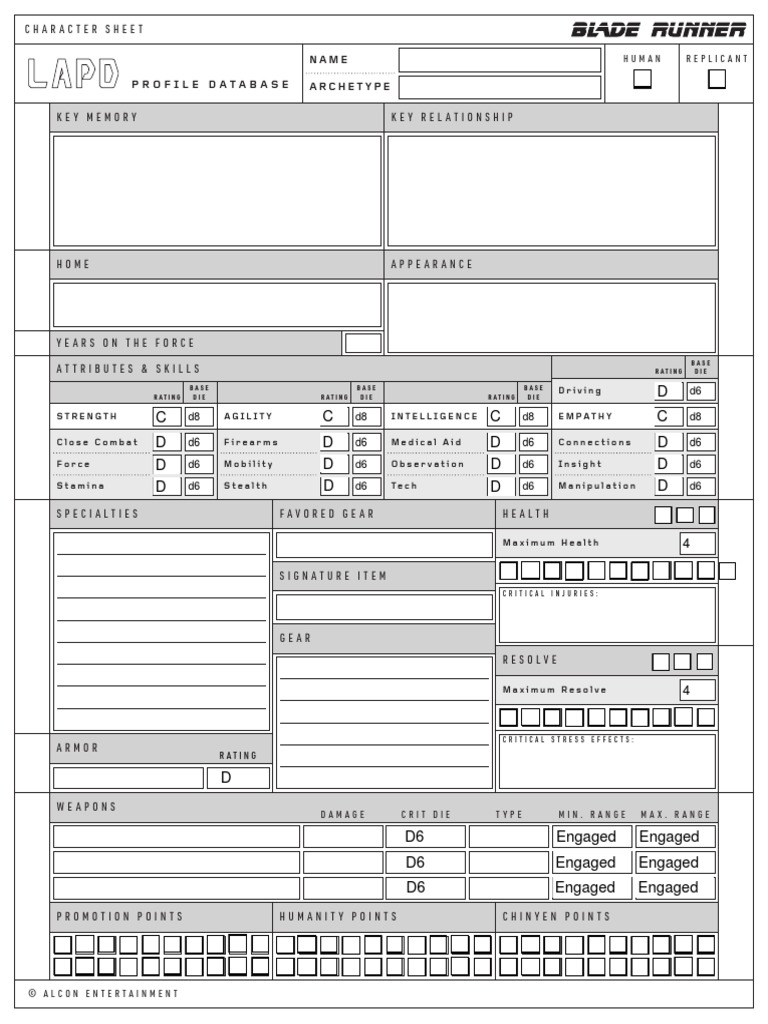 Character Sheet for RPG Stamina Profiles | PDF | Tabletop Games | Gaming