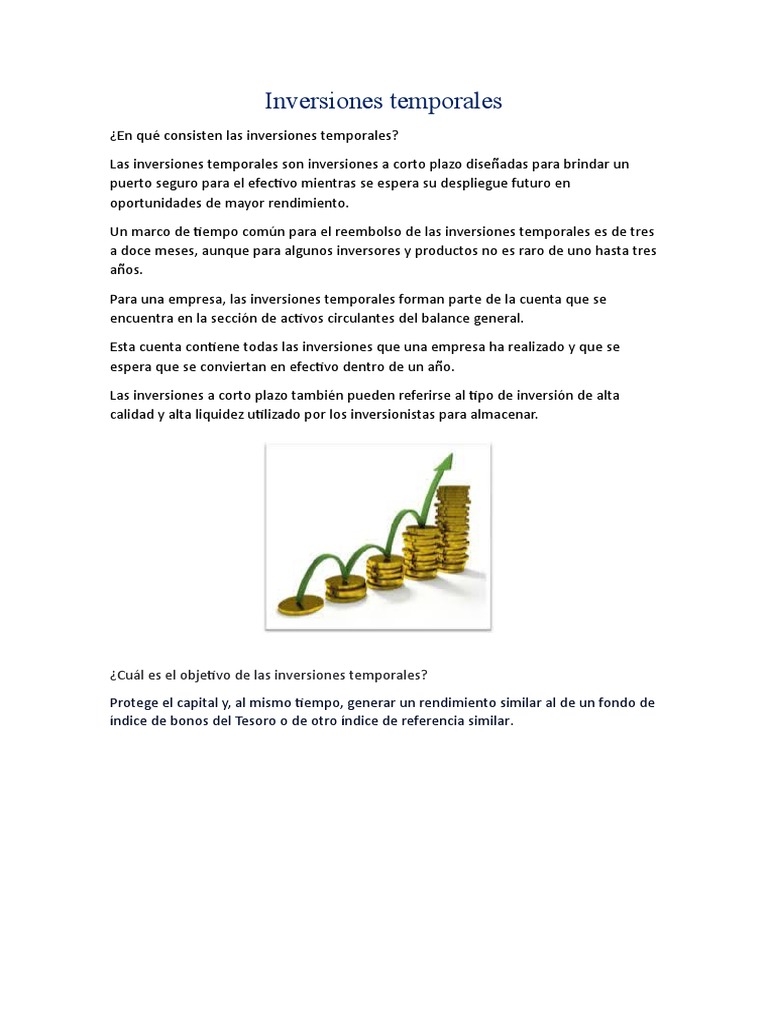 Inversiones temporales (1) | PDF