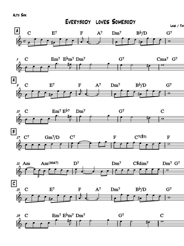 Everybody Loves Somebody - Eb (Alto Sax) | PDF
