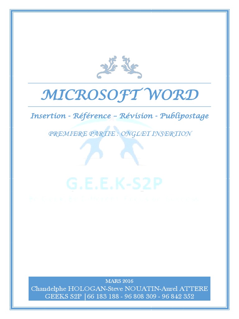 Design Sous Ms Word - Insertion | PDF | Microsoft Word | Hyperlien