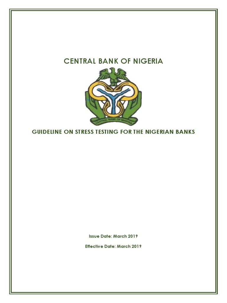 Guideline On Stress Testing For Nigerian Banks | PDF | Stress Test ... Guideline On Stress Testing For Nigerian Banks | PDF | Stress Test ...