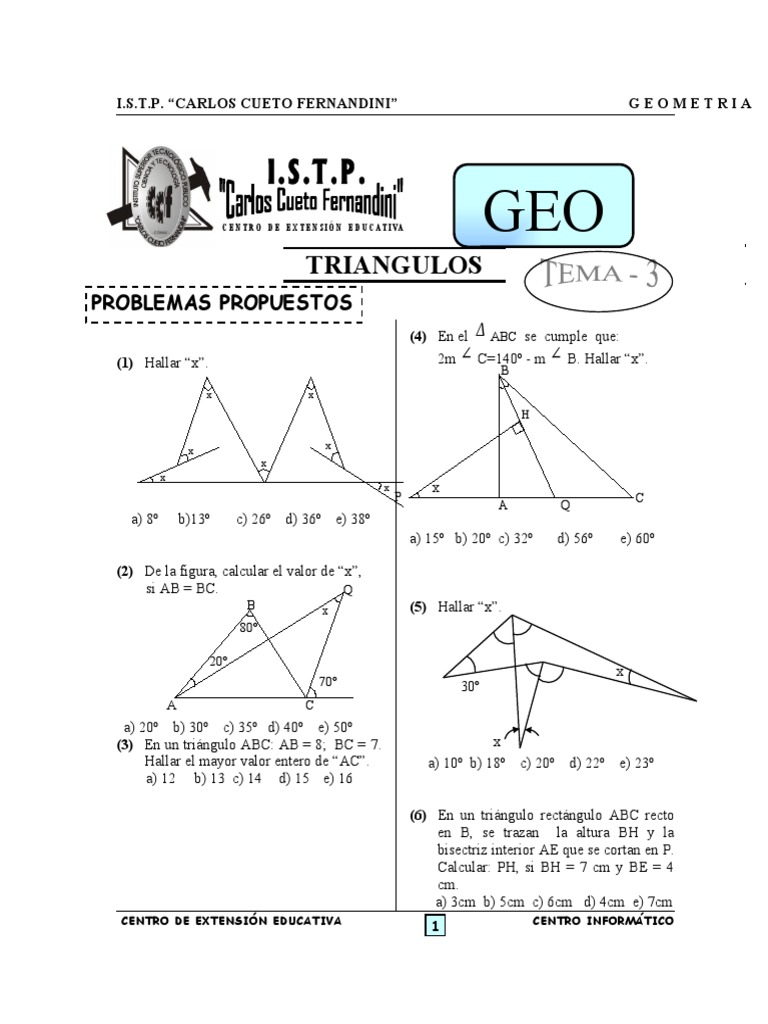 Triangulo Practica 3 | PDF | Triángulo | Politopos
