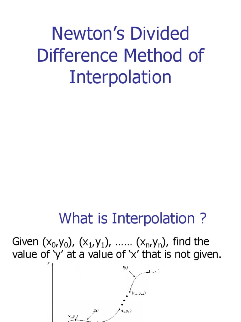 Newton's Divided Difference Method | PDF | Interpolation | Mathematics