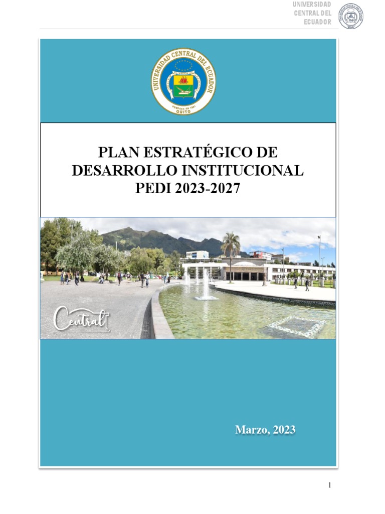 Documento PEDI UCE 2023-2027 05-04-2023 | PDF | Ecuador | Maestros Documento PEDI UCE 2023-2027 05-04-2023 | PDF | Ecuador | Maestros