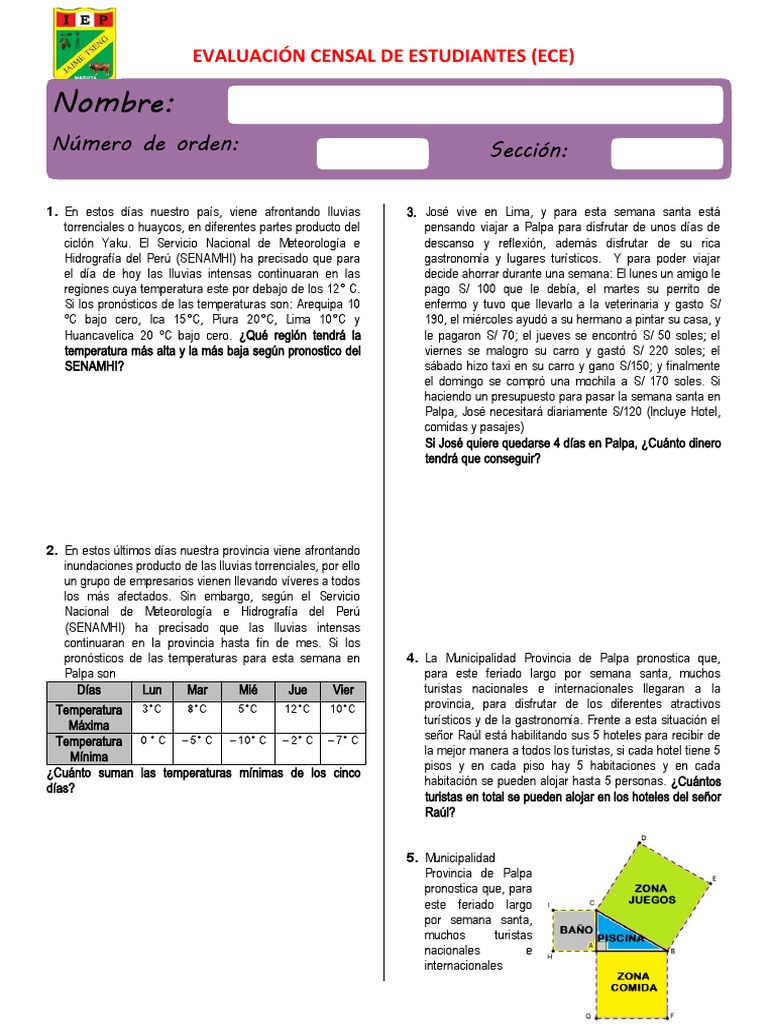 Evaluacion Ece 2° Año | PDF