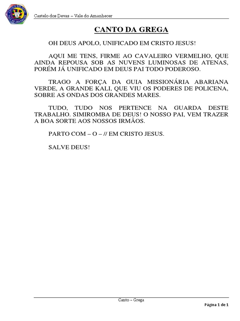 Canto da Grega no Vale do Amanhecer | PDF | Gastronomia, comida e vinho ...