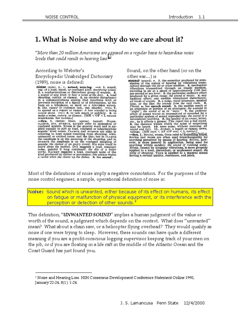 1 - Intro Noise | PDF | Noise | Sound