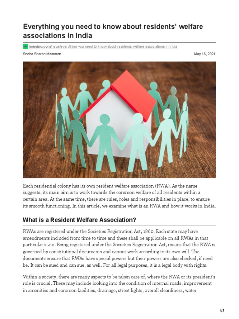 Everything You Need To Know About Residents Welfare Associations in ...