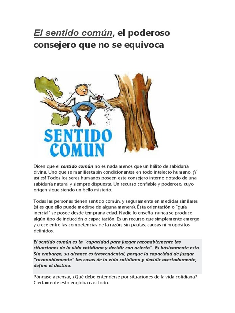 El Sentido Común | PDF | Sentido común | Sabiduría