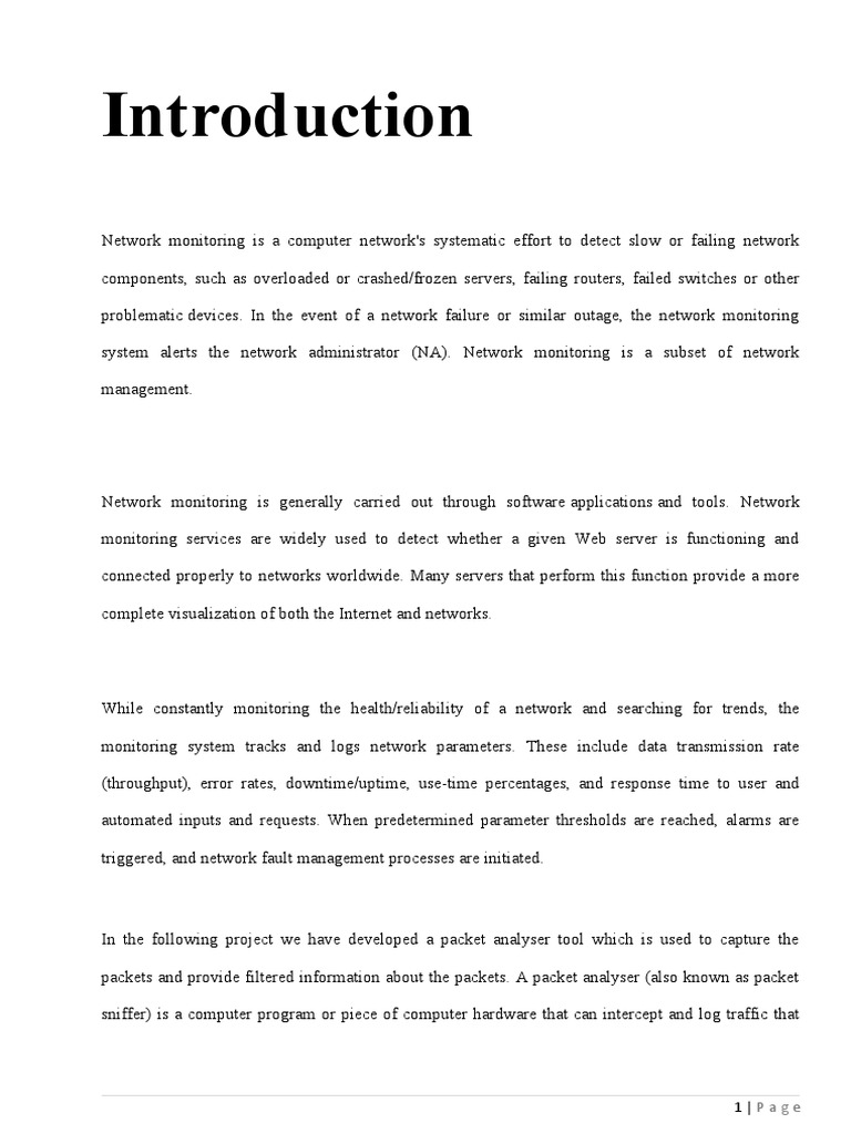 Network Monitoring Tool Pdf Internet Protocol Suite World Wide Web