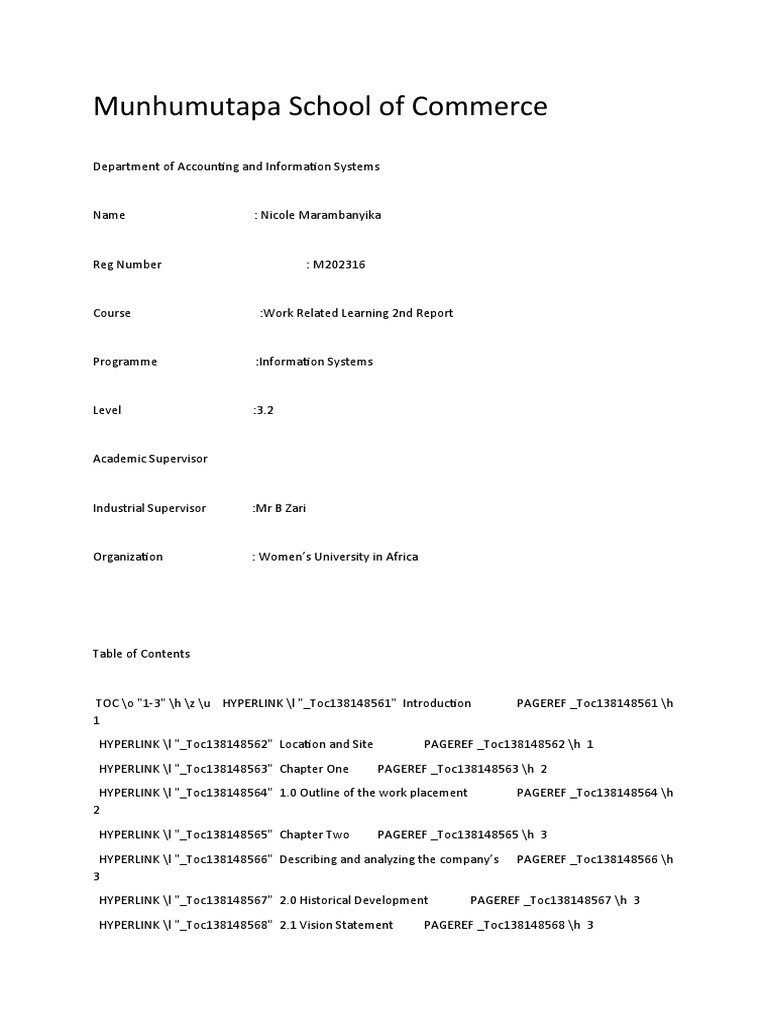 Munhumutapa School of Commerce Nicole | PDF | Strategic Management | Logistics