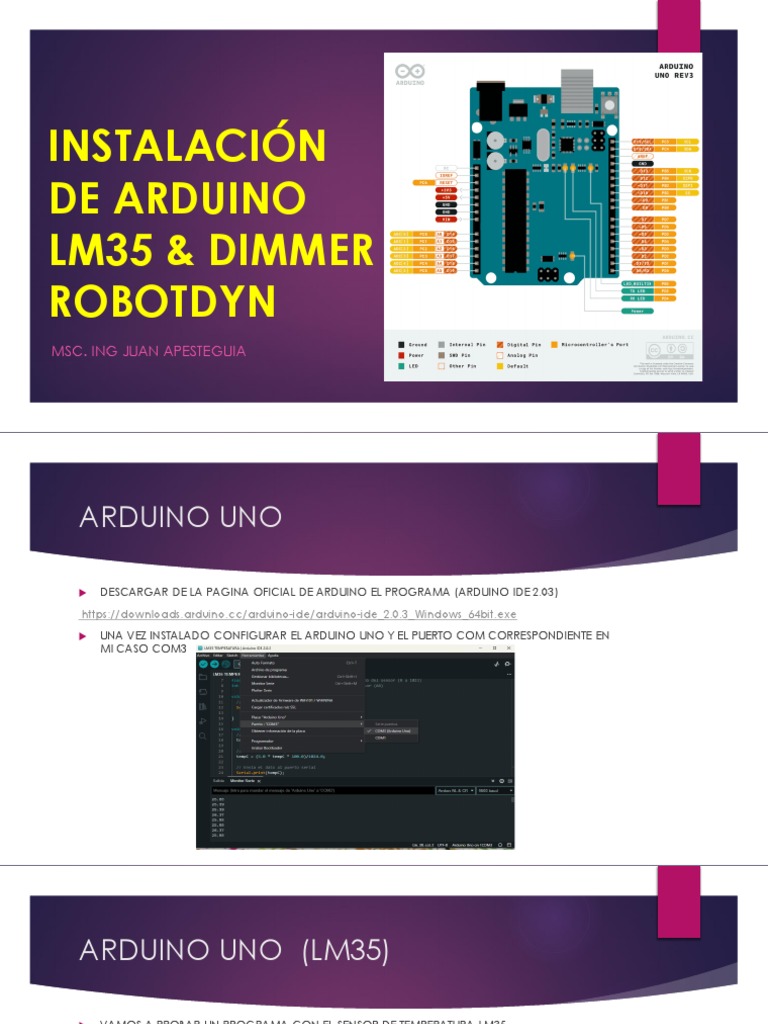 Instalacion de Arduino LM35 Dimmer Robotdyn | PDF | Programa de computadora | Programación