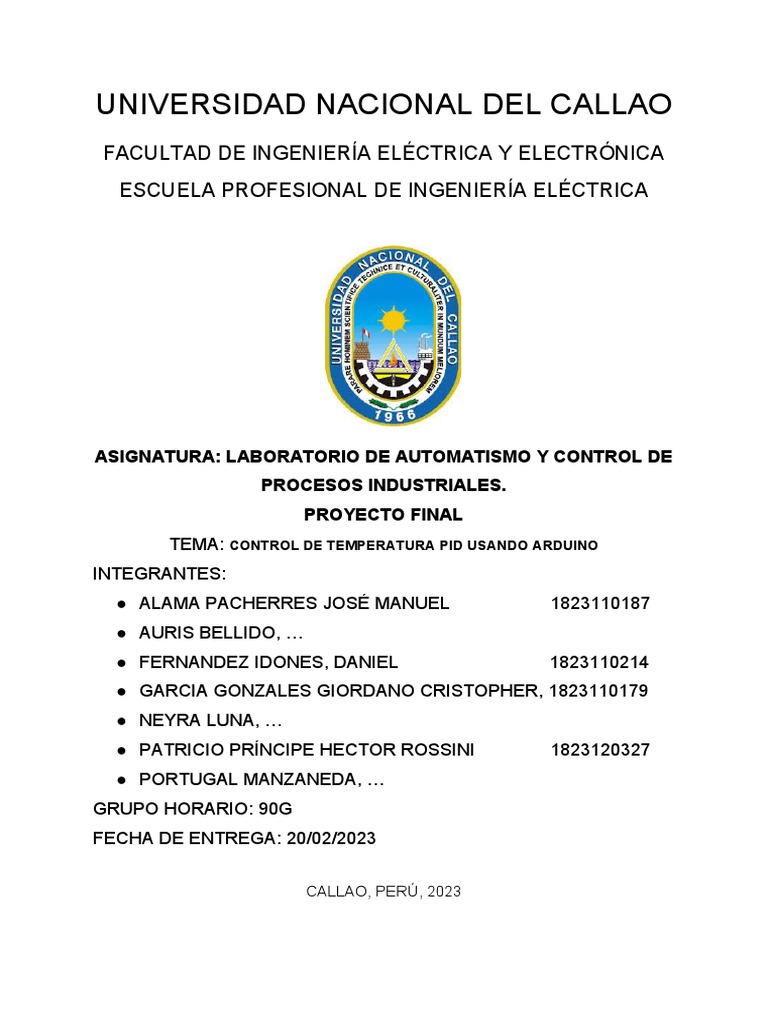 Proyecto Final Con Arduino | PDF | Electricidad | Ciencias de la Computación